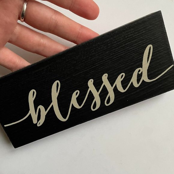American Vintage | Accents | Small Wooden Blessed Home Decor Sign ...